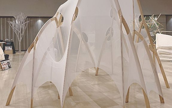 Researchers design and fabricate timber funicular pavilion structure ...